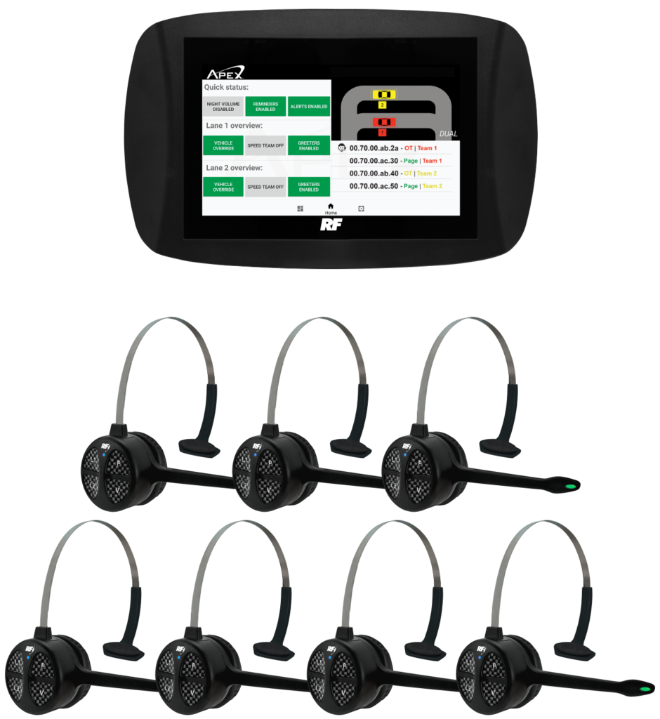 RF APEX Dual Lane 7 Headset Drive-Thru System - AI Features